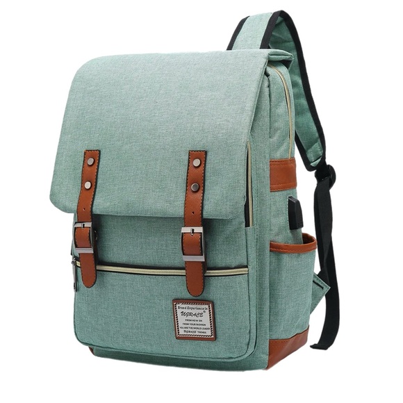 Ugrace | Bags | Nwot Vintageinspired Sage Green Laptop Backpack With ...
